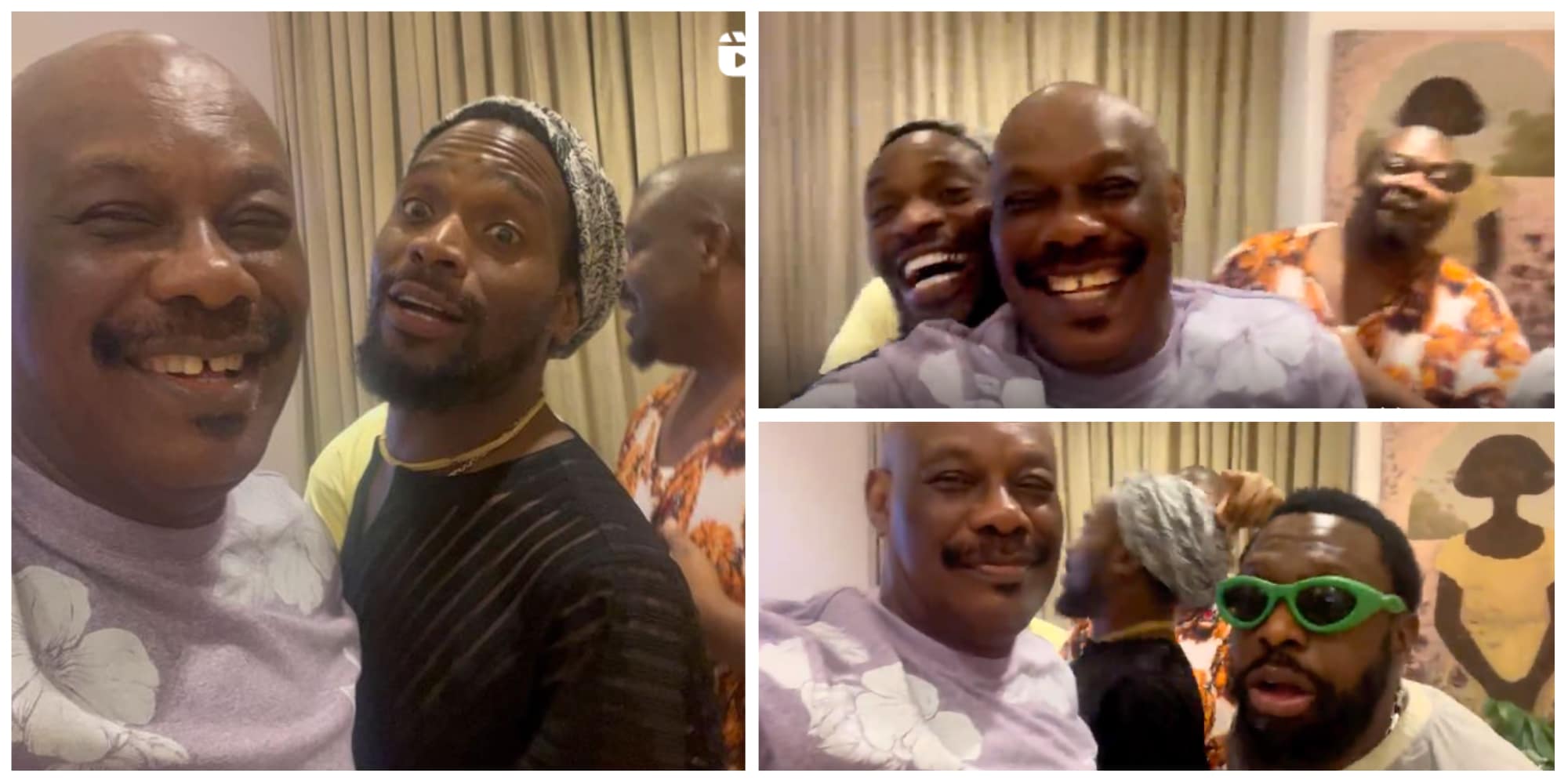 Excitement As Dbanj, Timaya Visit Don Jazzy And His Father Ahead Of Mom ...