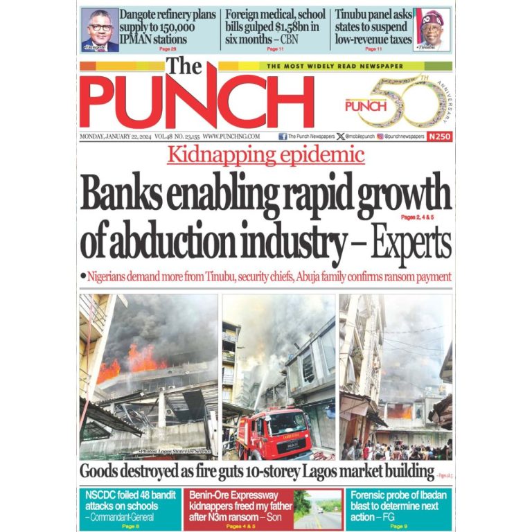 Nigerian Newspapers Daily Front Pages Review | Monday 22nd January ...