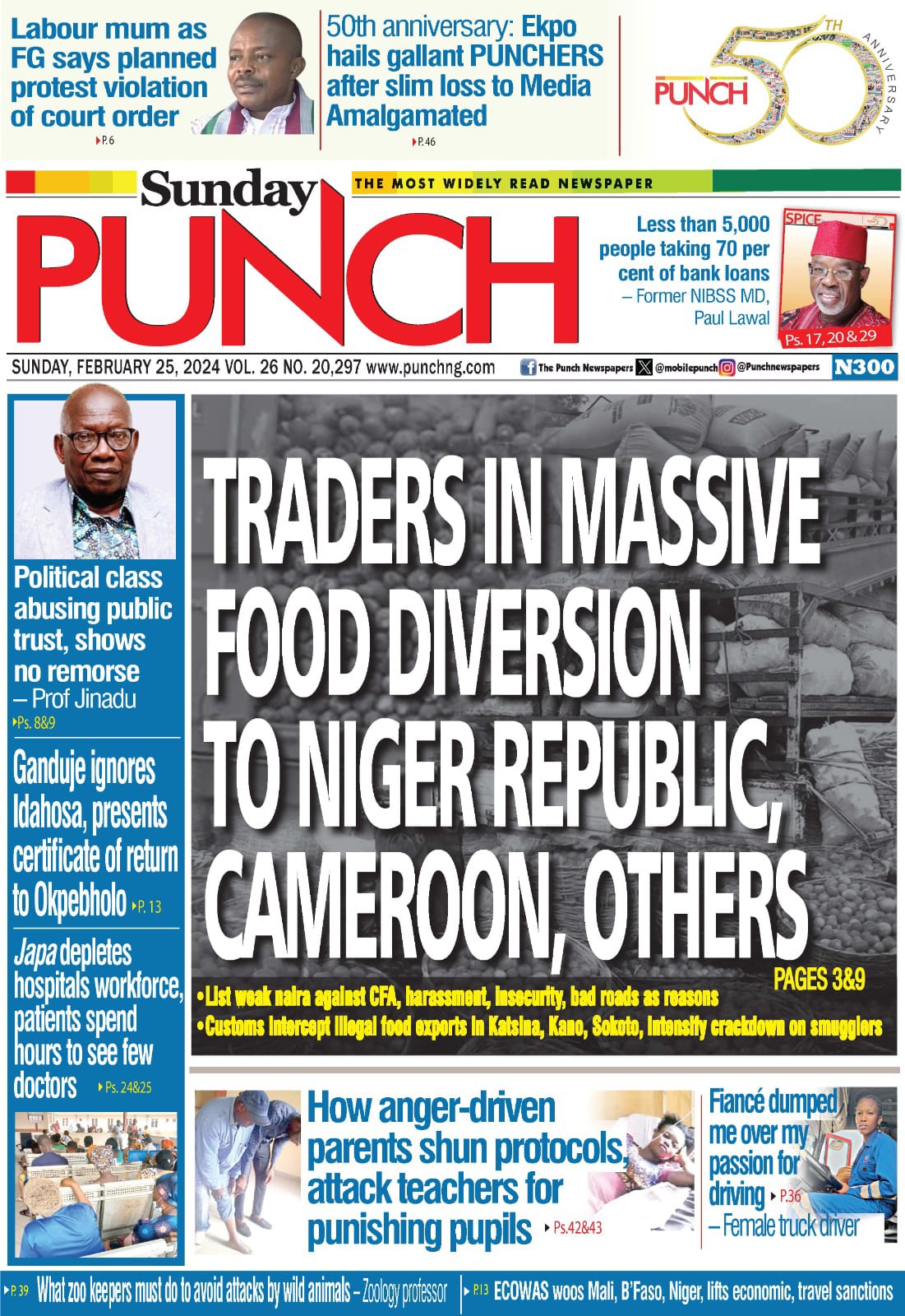 Nigerian Newspapers Daily Front Pages Review | Sunday 25th February, 2024